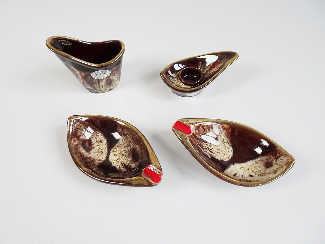Jasba Ceramic Smoking Set, Mid Century Ashtray and Candle Holder - Etsy