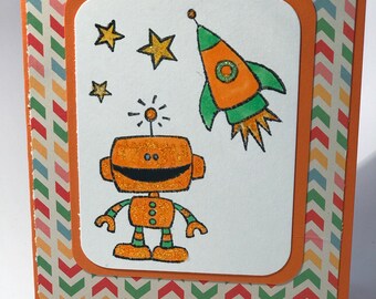Robot Greeting Card | Etsy