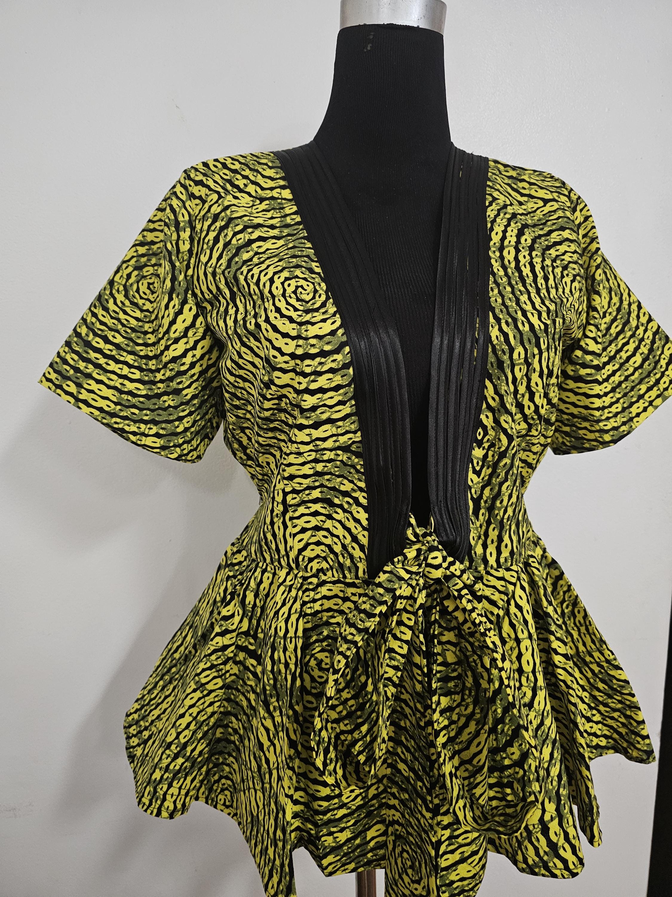 African Clothing Jacket,sellf Tie Top,peplum Top - Etsy