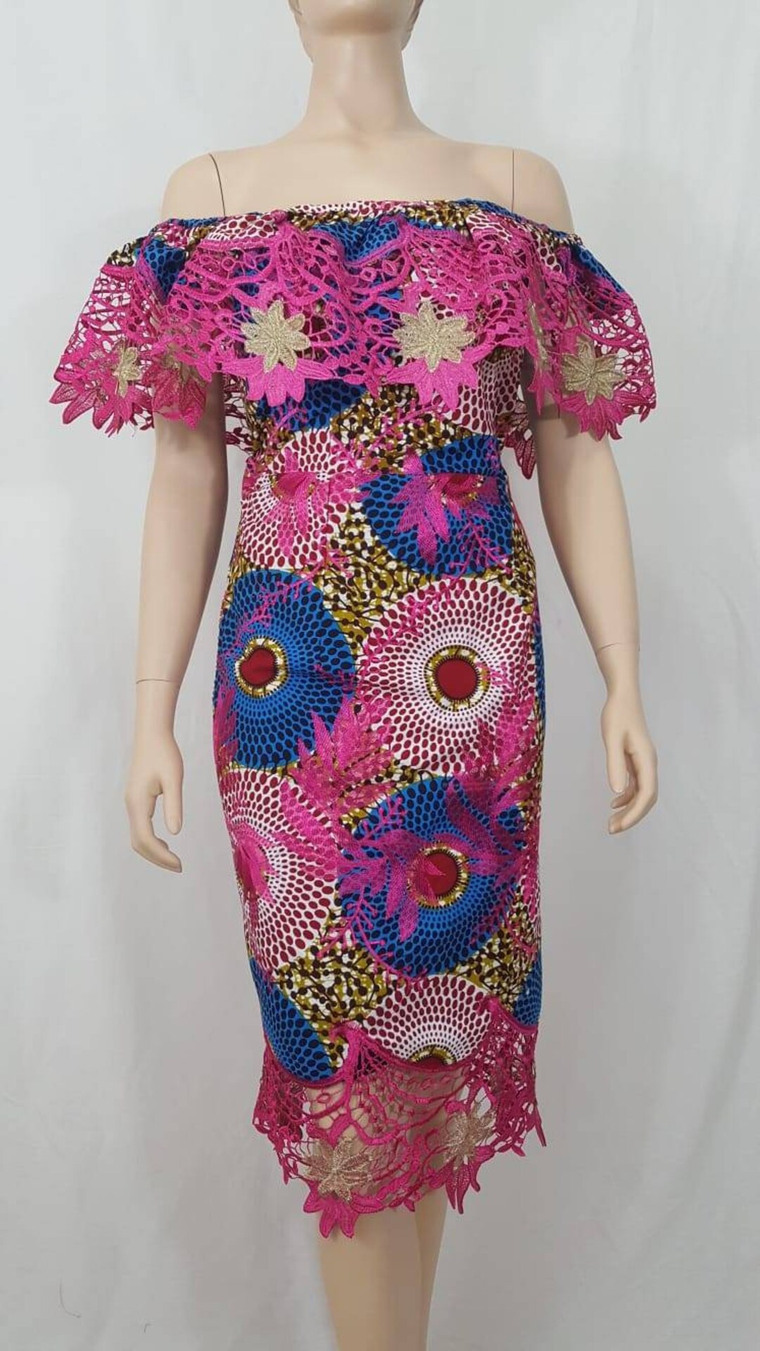 African Dress, Pink African Clothing, African Lace Dress - Etsy