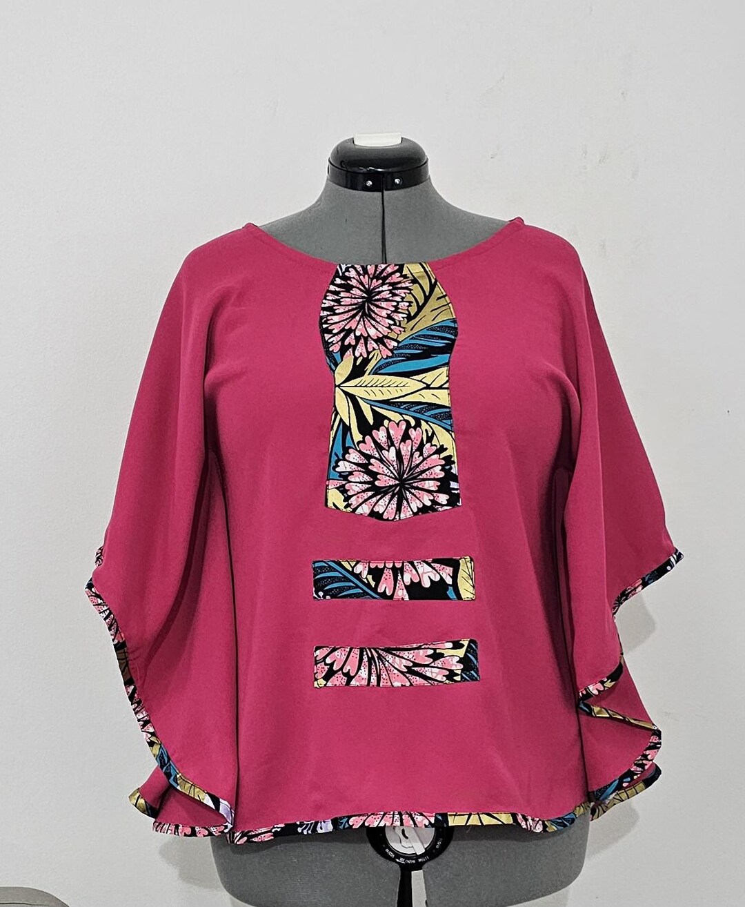 Pink Top, Patch Work Top - Etsy