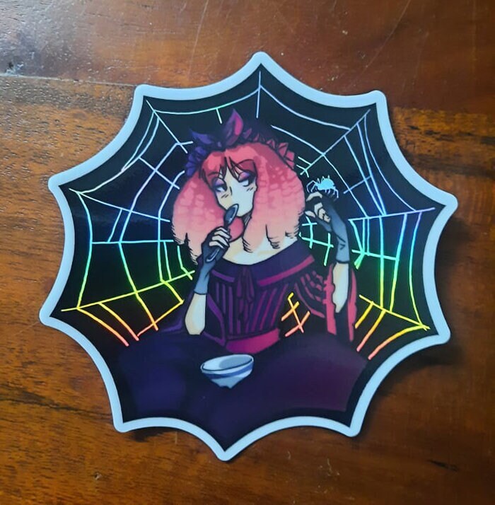 Paper Little Miss Muffet with Holographic Spider Web Sticker Paper ...