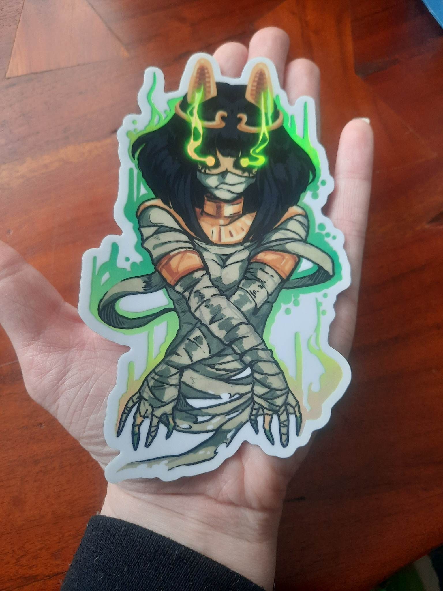 Holographic Mummy Monster Girl Large Sticker - Etsy