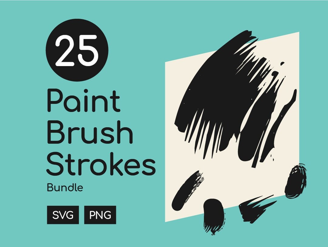 Paint Brush Stroke Bundle, Smudge Svg, Paint Splatter Svg, Silhouette ...