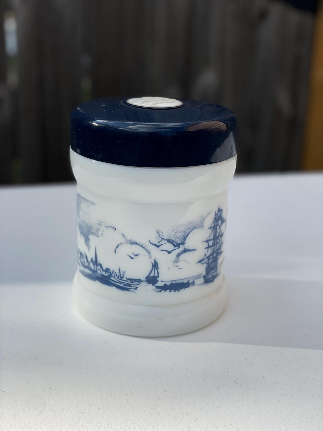 Mid-century Dutch Milk Glass Jar - Etsy