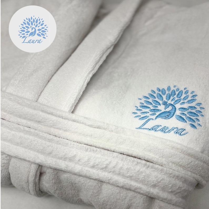 Custom Logo Luxury Bathrobe Spa Gift Embroidered Bath Robe - Etsy