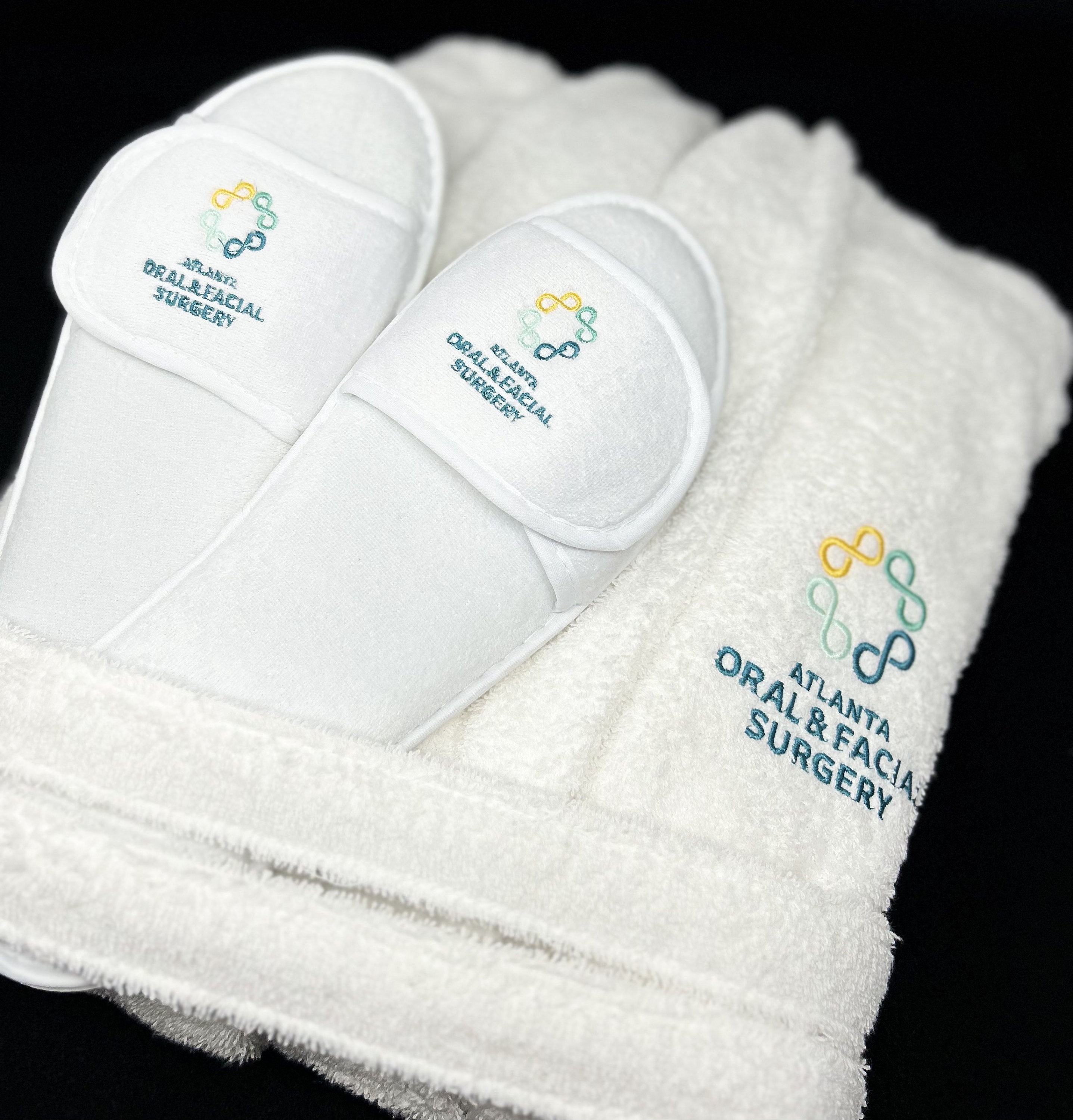 Custom Logo Luxury Cotton Bathrobe & Slipper Set | Embroidered Spa Gift ...