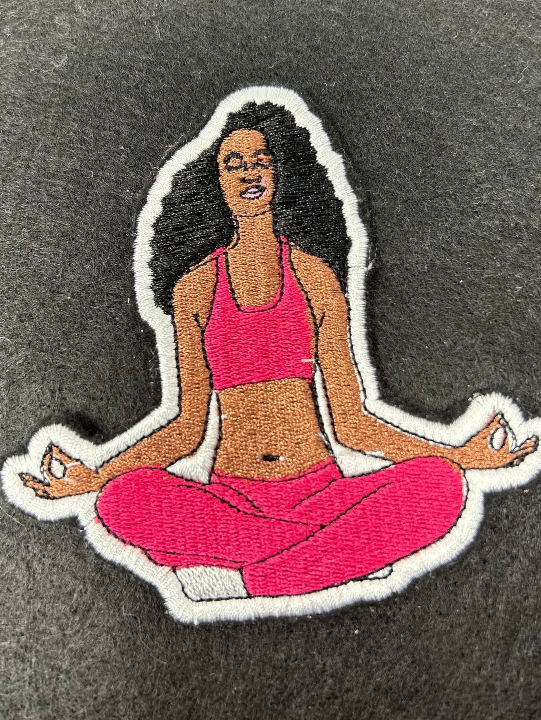 Black Girl Yoga Embroidered Patch | Iron-on Applique - Etsy