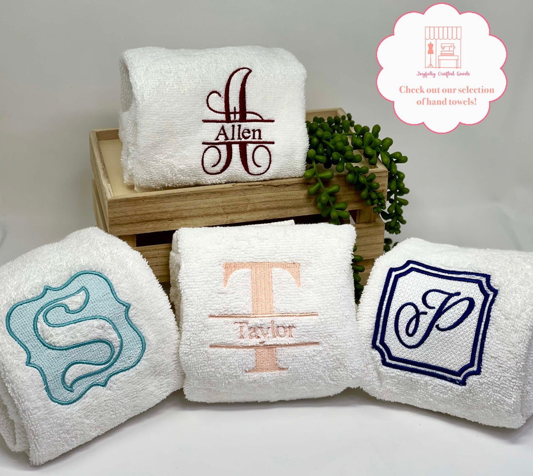 Embroidered Hand Towel | Monogram Bathroom Towel | Housewarming Gift ...