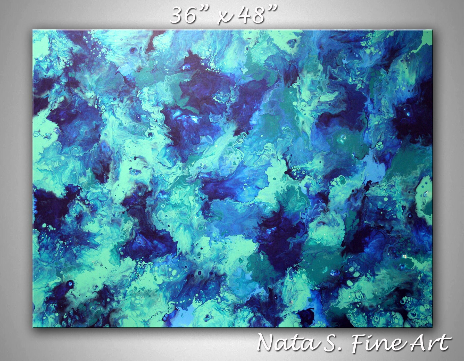 48 X 36 Abstract Painting Original Turquoise Blue - Etsy Canada