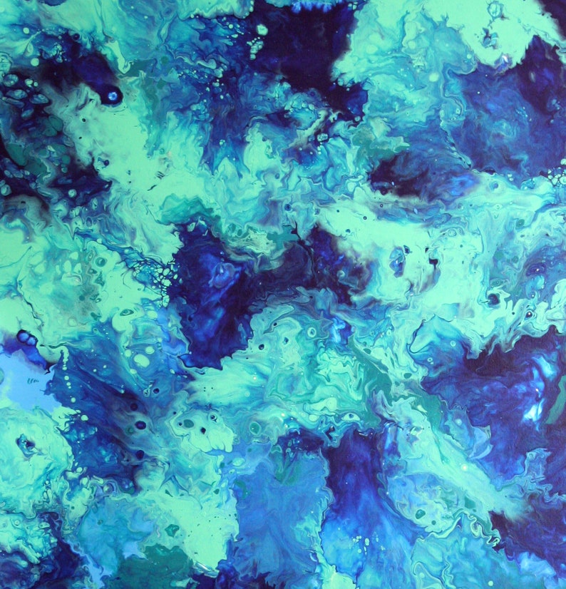 48 X 36 Abstract Painting, Original Turquoise Blue Painting, Large ...