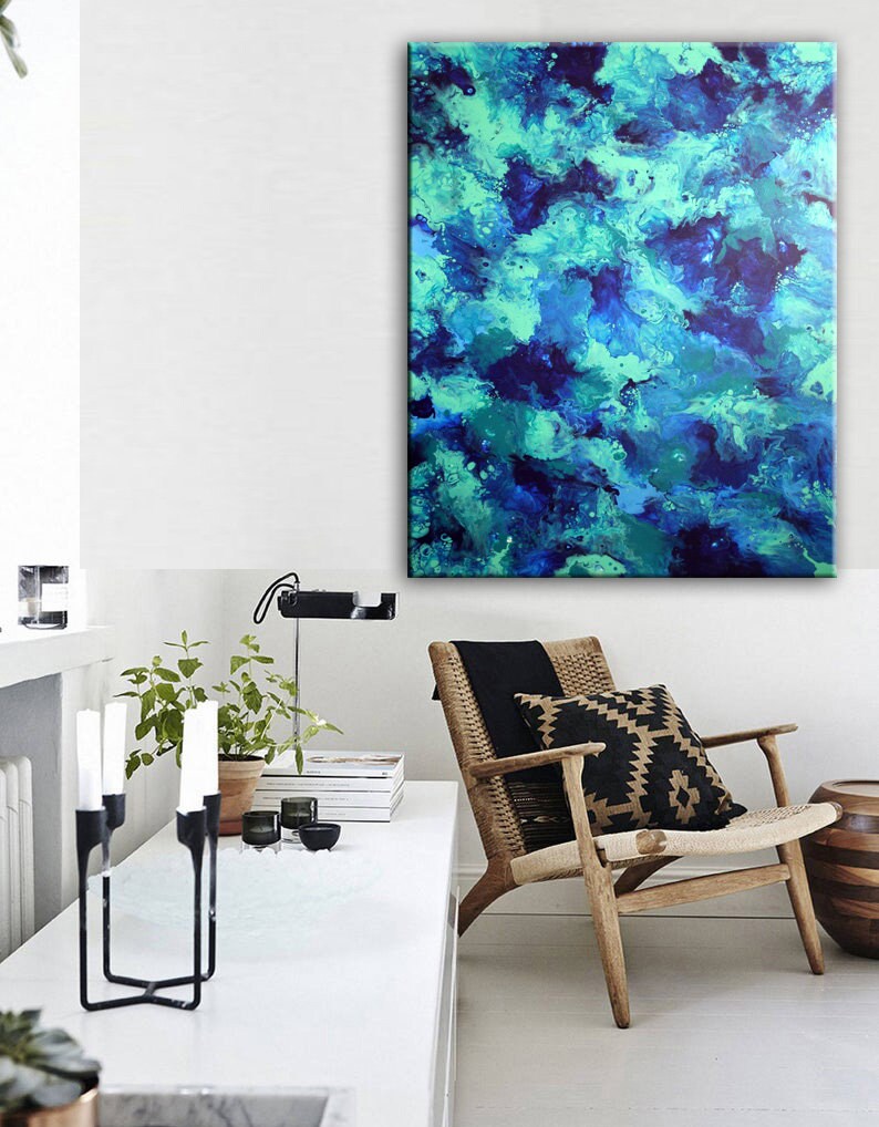 48 X 36 Abstract Painting Original Turquoise Blue - Etsy Canada