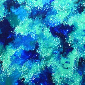 48 X 36 Abstract Painting, Original Turquoise Blue Painting, Large ...