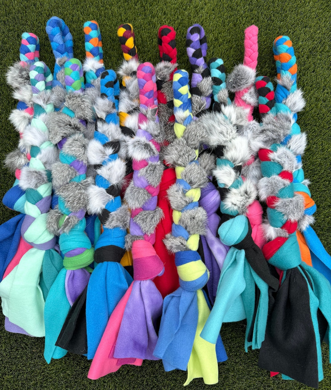 Fleece & Rabbit Fur Tug Toy - Custom Colors - Etsy
