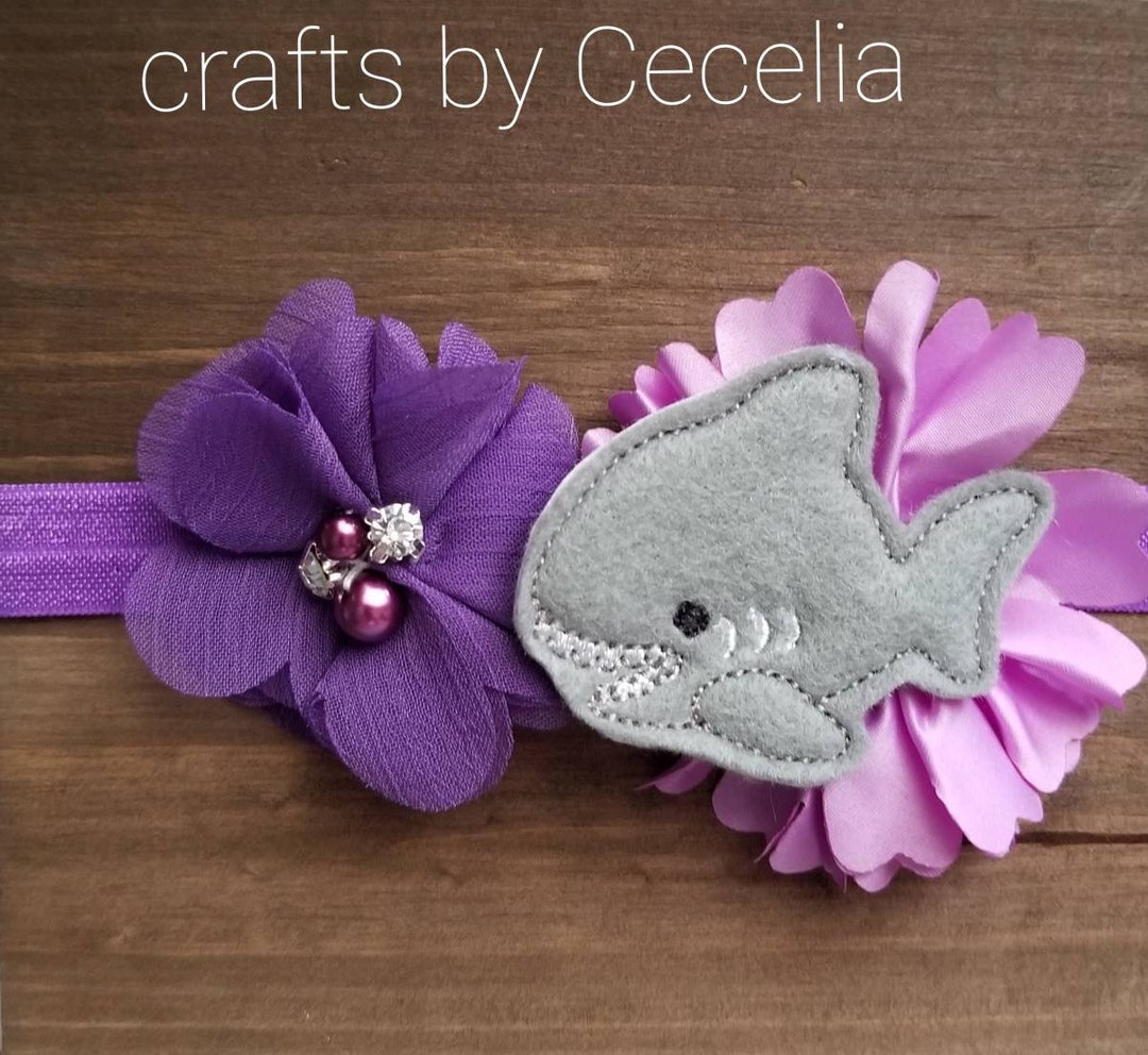 Shark Headband, Shark Week, Sharks, Grey Headband, Beach Headband, Grey ...