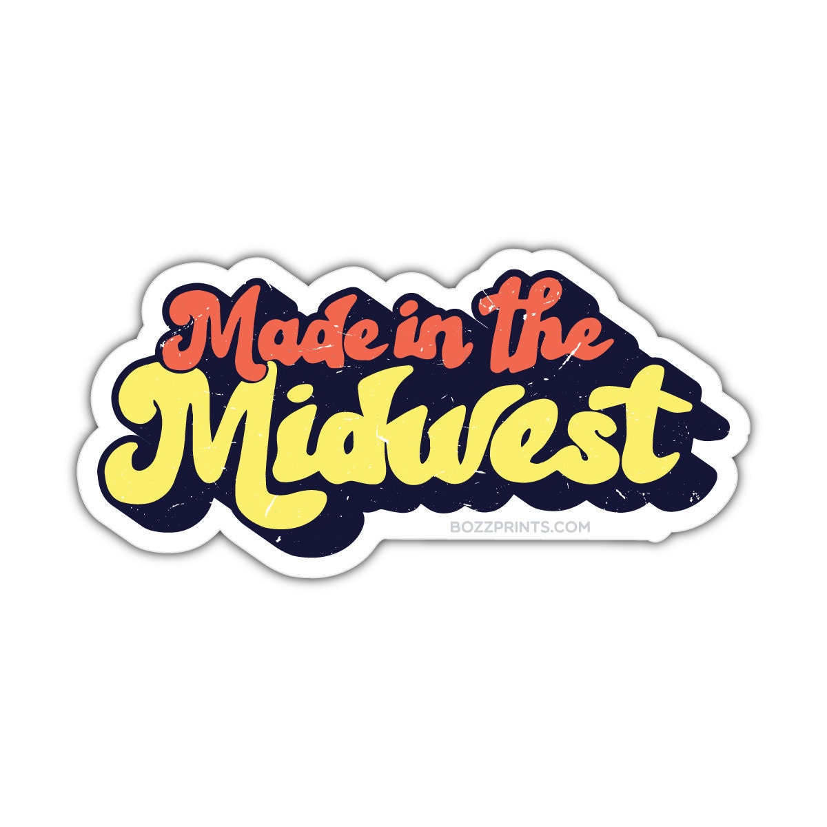 Made in the Midwest Retro Sticker - Etsy