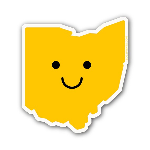 Smiley Face Ohio Sticker - Etsy