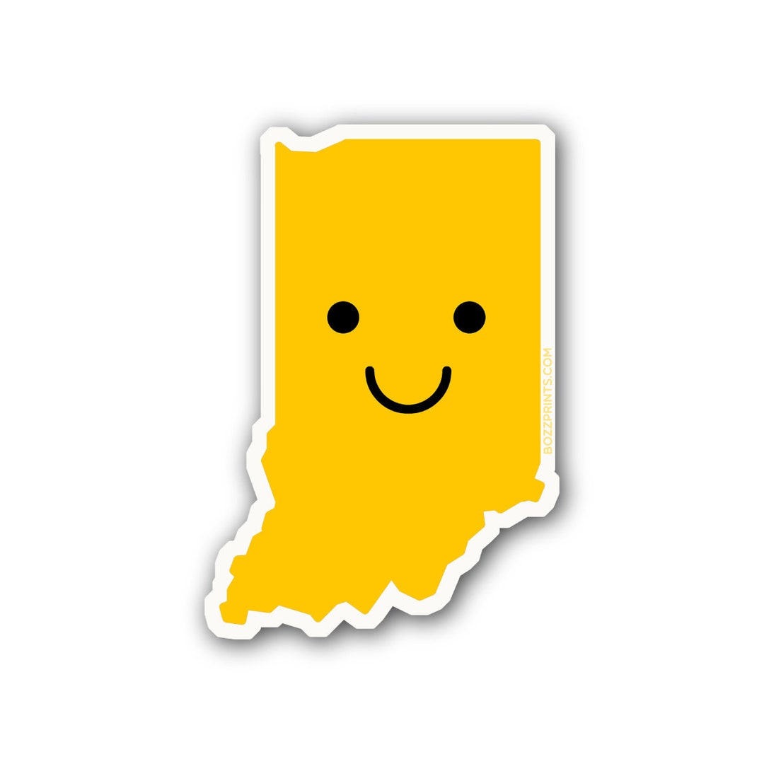 Smiley Face Indiana Sticker - Etsy