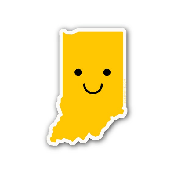 Smiley Face Indiana Sticker - Etsy