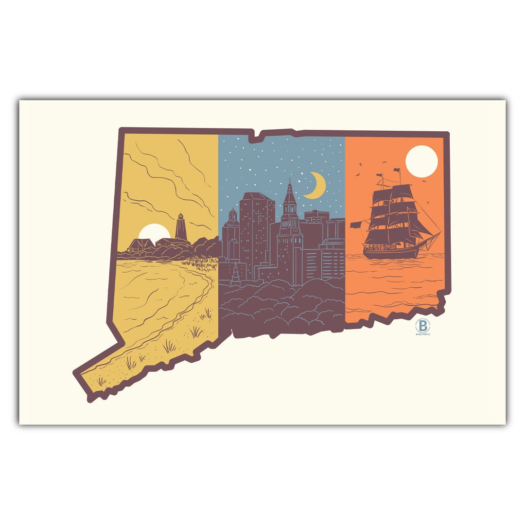 Layers of Connecticut Postcard - Etsy