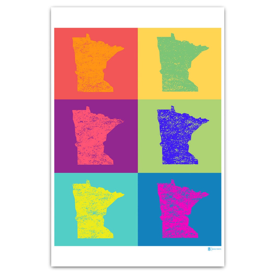 Minnesota Pop Art Postcard - Etsy