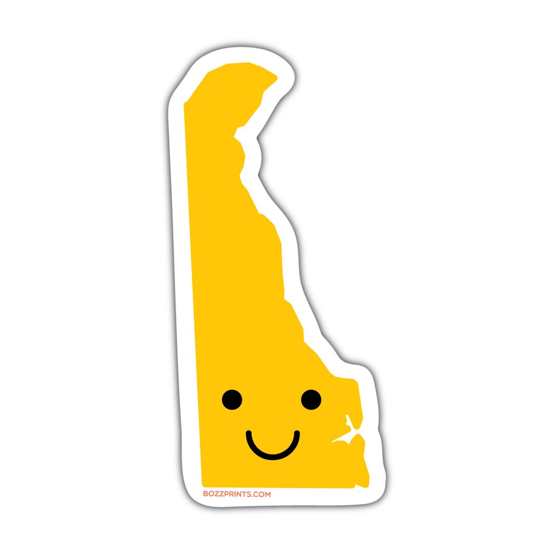 Smiley Face Delaware Sticker - Etsy
