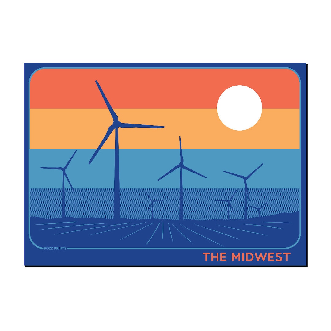 Midwest Wind Turbine Magnet or Sticker - Etsy