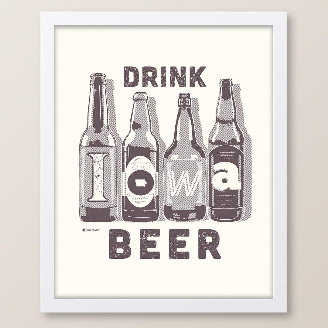 Drink Iowa Beer Print - Etsy