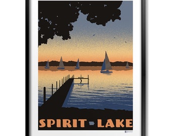 Spirit Lake 1970 Old Map Topo Custom Composite USGS Reprint Iowa - Etsy