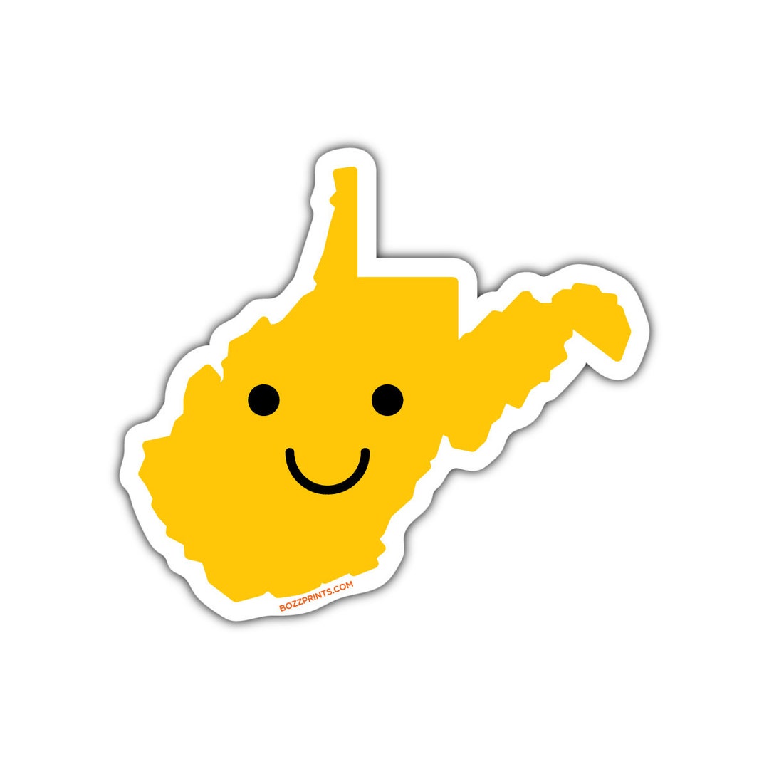 Smiley Face West Virginia Sticker - Etsy