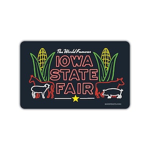 Iowa State Fair Neon Sign Sticker/magnet - Etsy