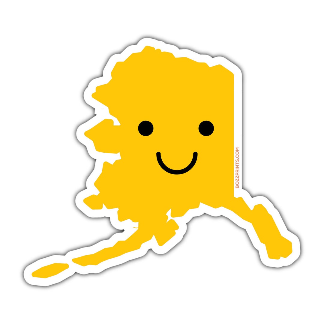 Smiley Face Alaska Sticker - Etsy