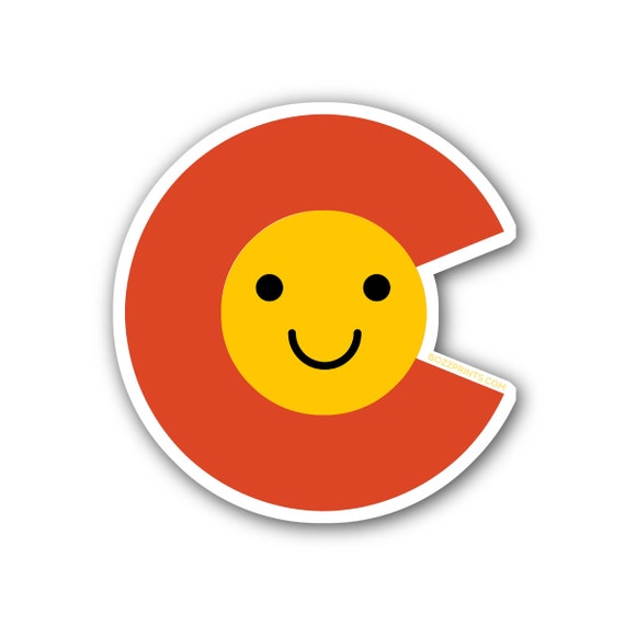 Smiley Face Colorado Sticker - Etsy
