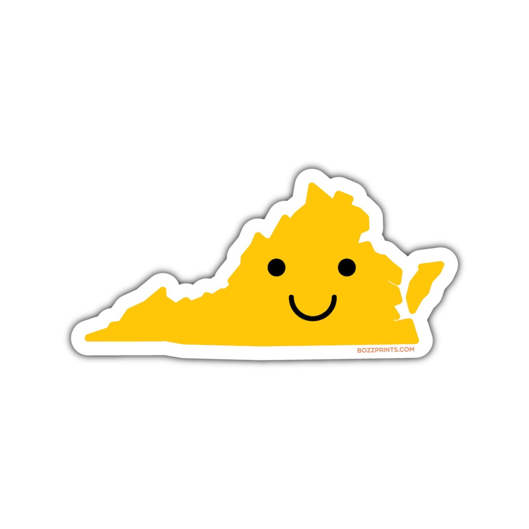 Smiley Face Virginia Sticker - Etsy