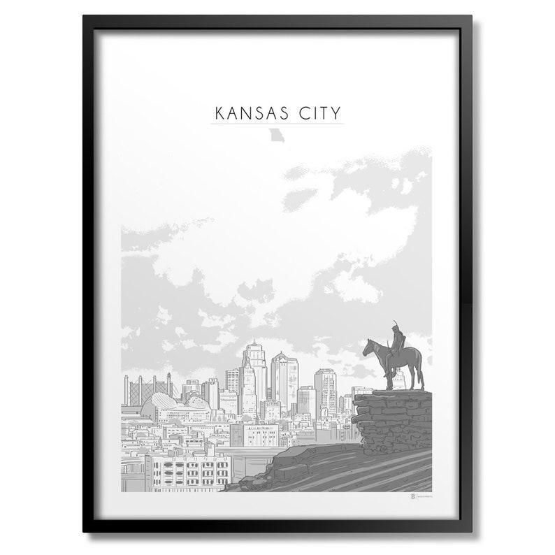 Kansas City Skyline Print - Etsy