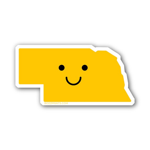 Smiley Face Nebraska Sticker - Etsy