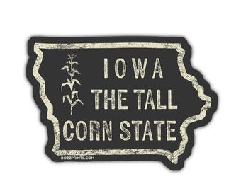 Vintage 1950's Style Iowa Corn Farmers Des Moines Retro Travel Decal ...