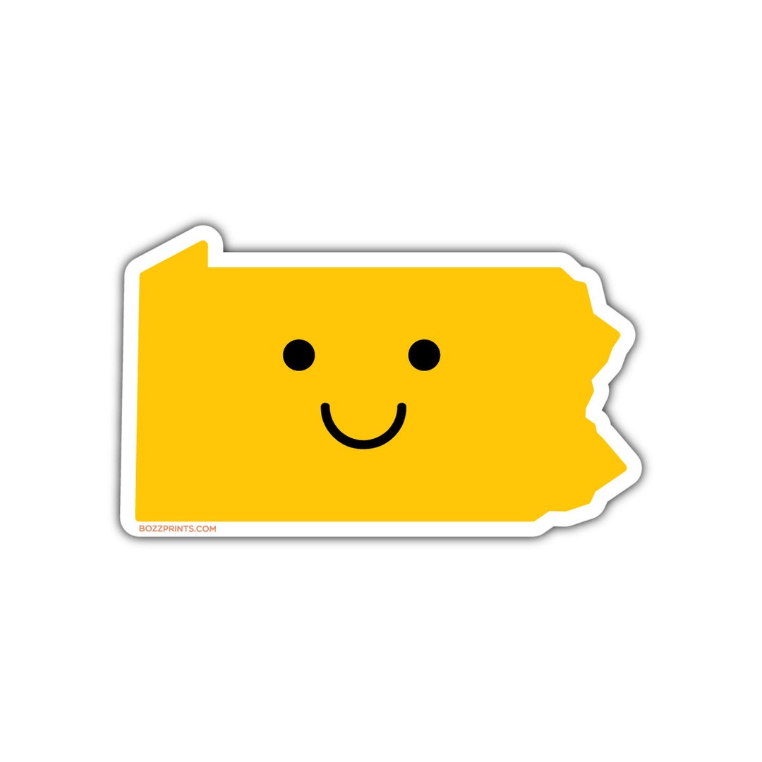 Smiley Face Pennsylvania Sticker - Etsy