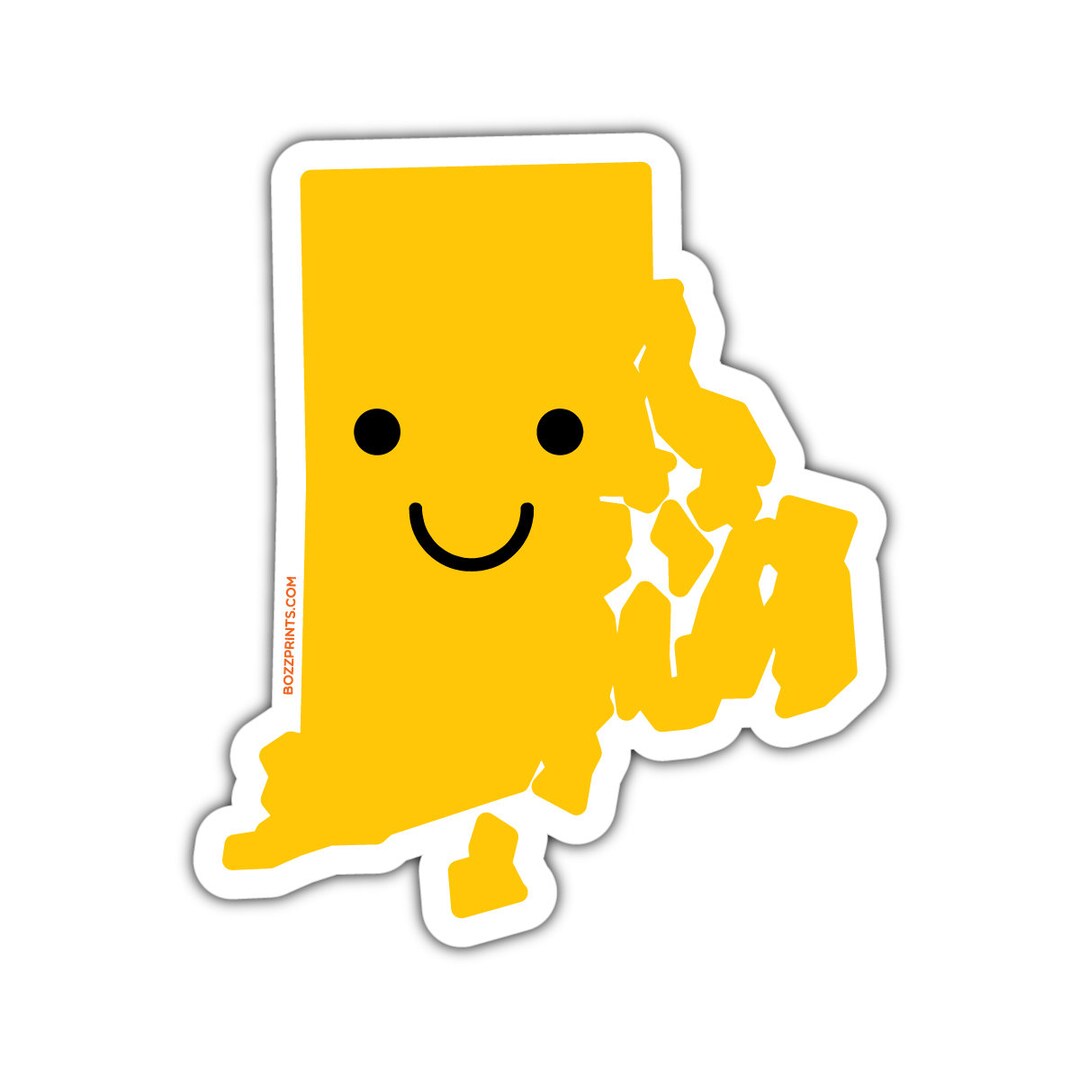 Smiley Face Rhode Island Sticker - Etsy