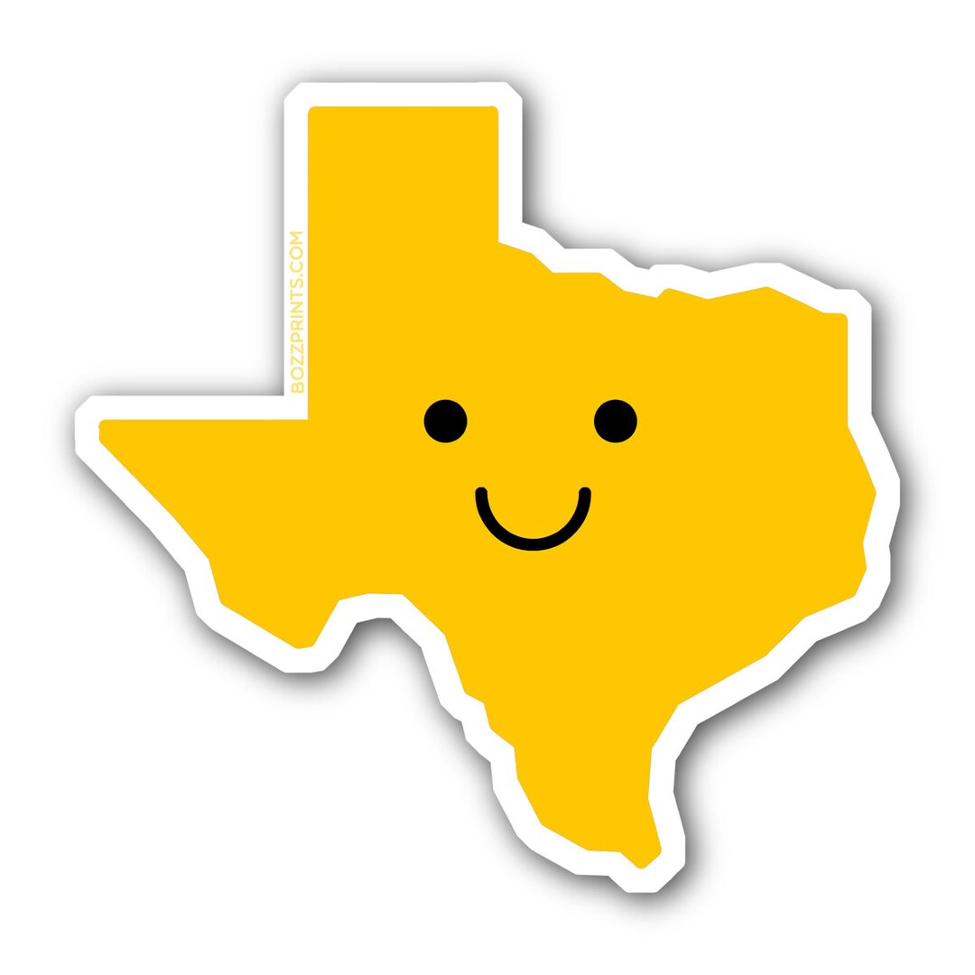 Smiley Face Texas Sticker - Etsy