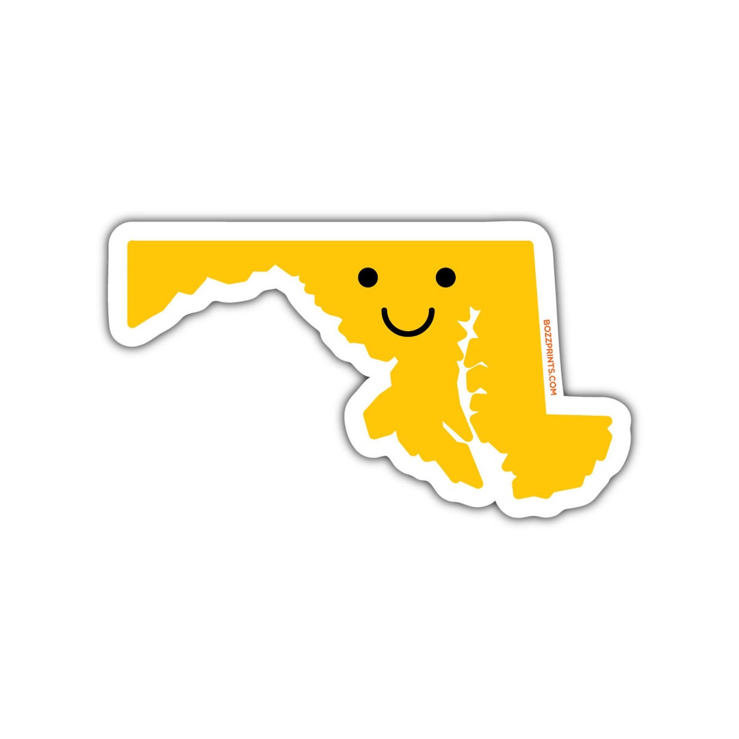 Smiley Face Maryland Sticker - Etsy