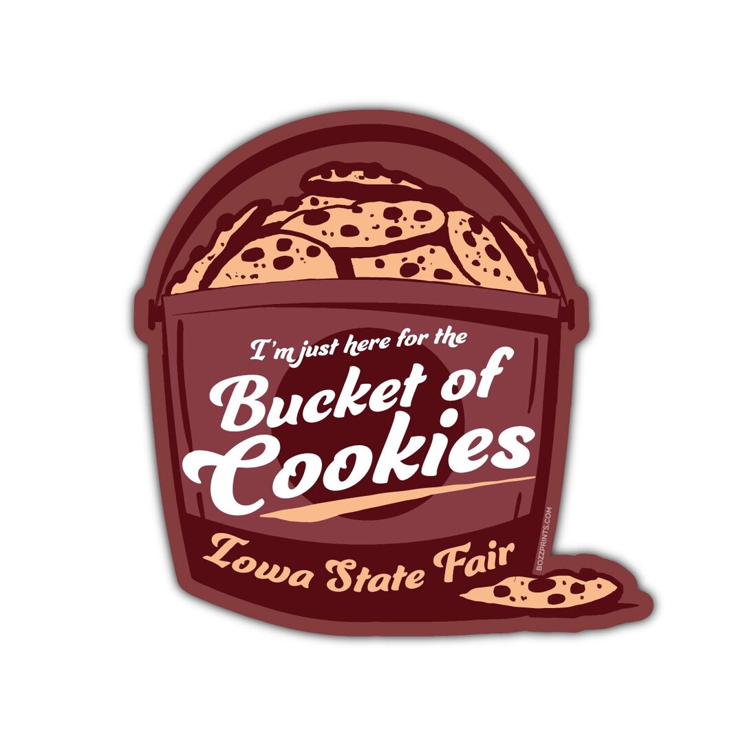Iowa State Fair Bucket of Cookies Sticker - Etsy