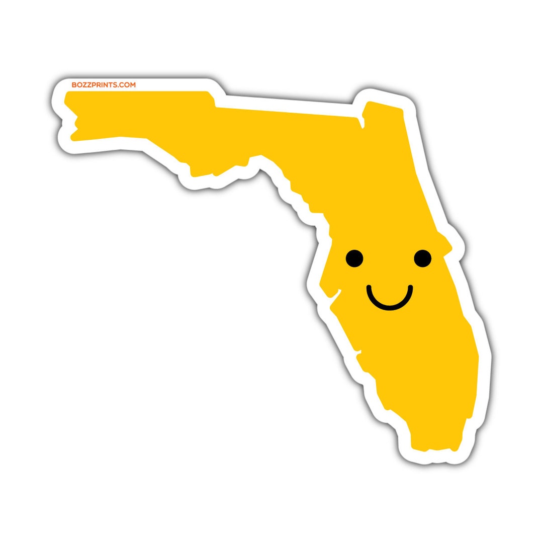 Smiley Face Florida Sticker - Etsy