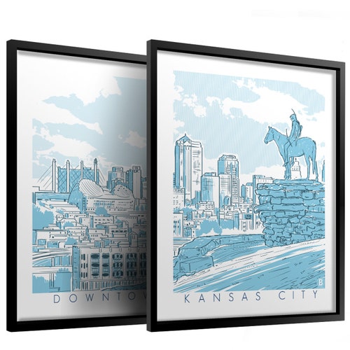 Kansas City Skyline Print - Etsy