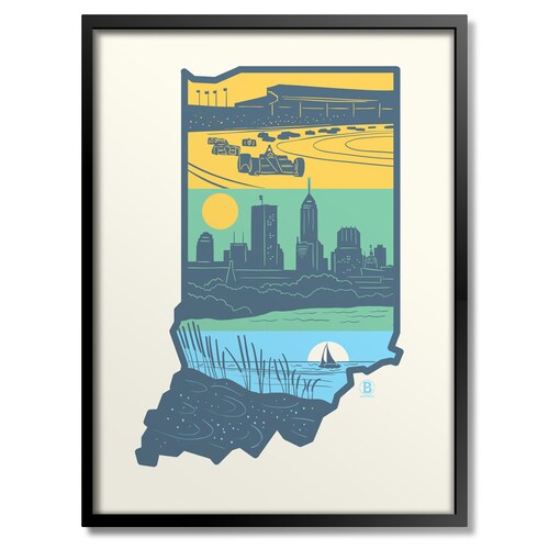 Indiana Map Art Indiana Art Print Signed Print of My - Etsy