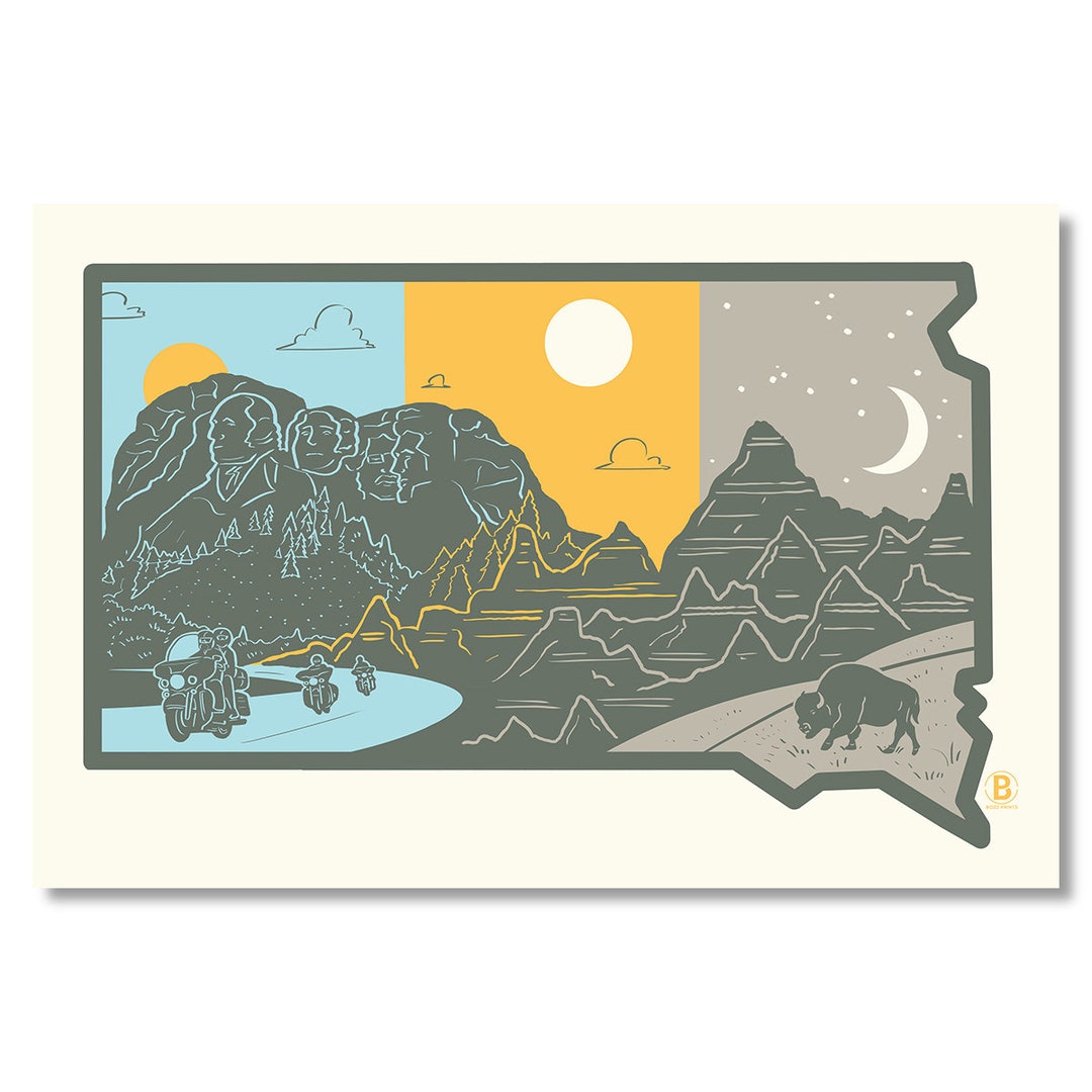 Layers of South Dakota Postcard - Etsy