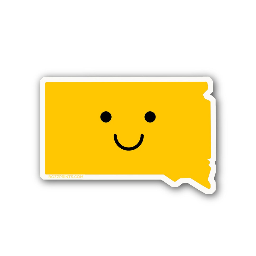 Smiley Face South Dakota Sticker - Etsy