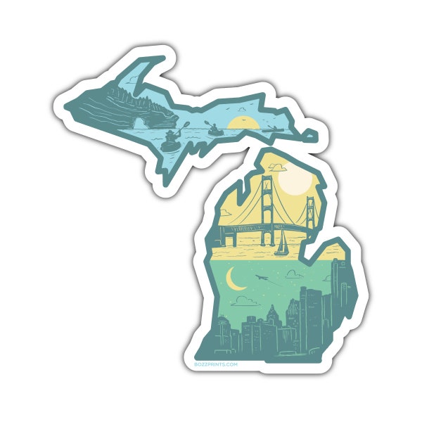 Michigan Sticker - Etsy