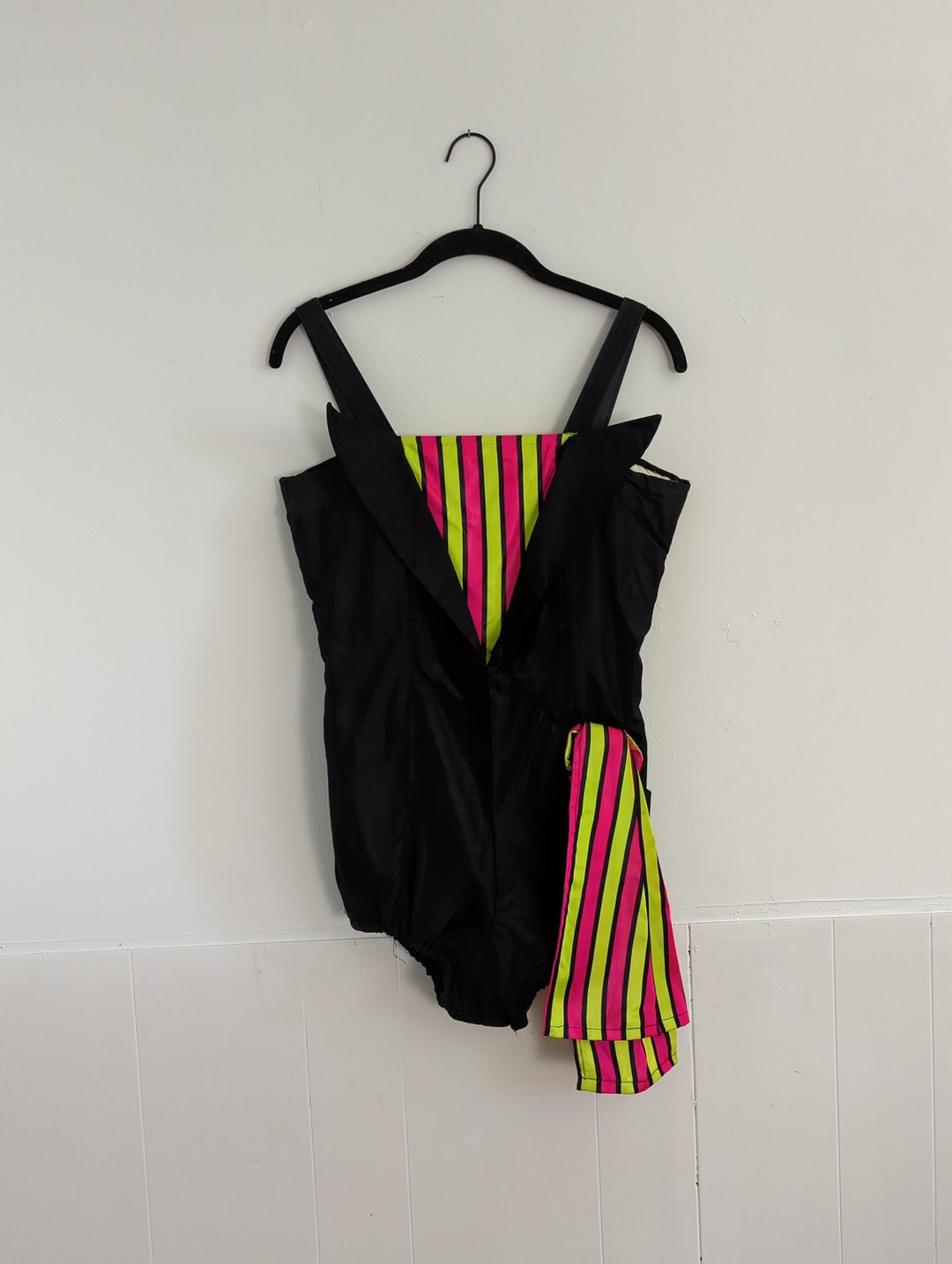 Vintage 70s Satin Neon Showgirl Costume Theater Bodysuit Pink - Etsy
