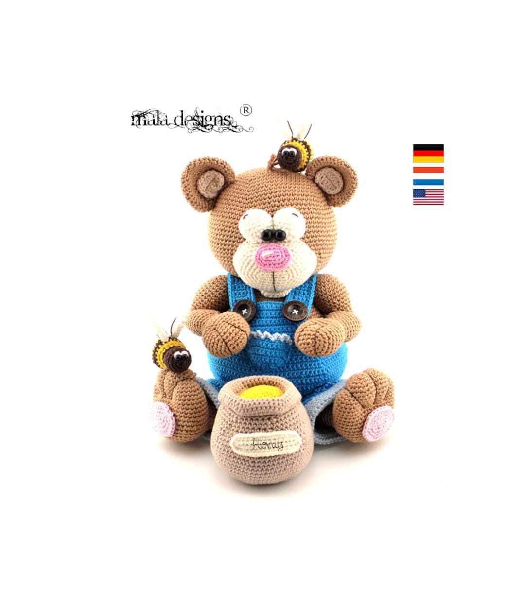 Bear With Bees and Honey - Etsy